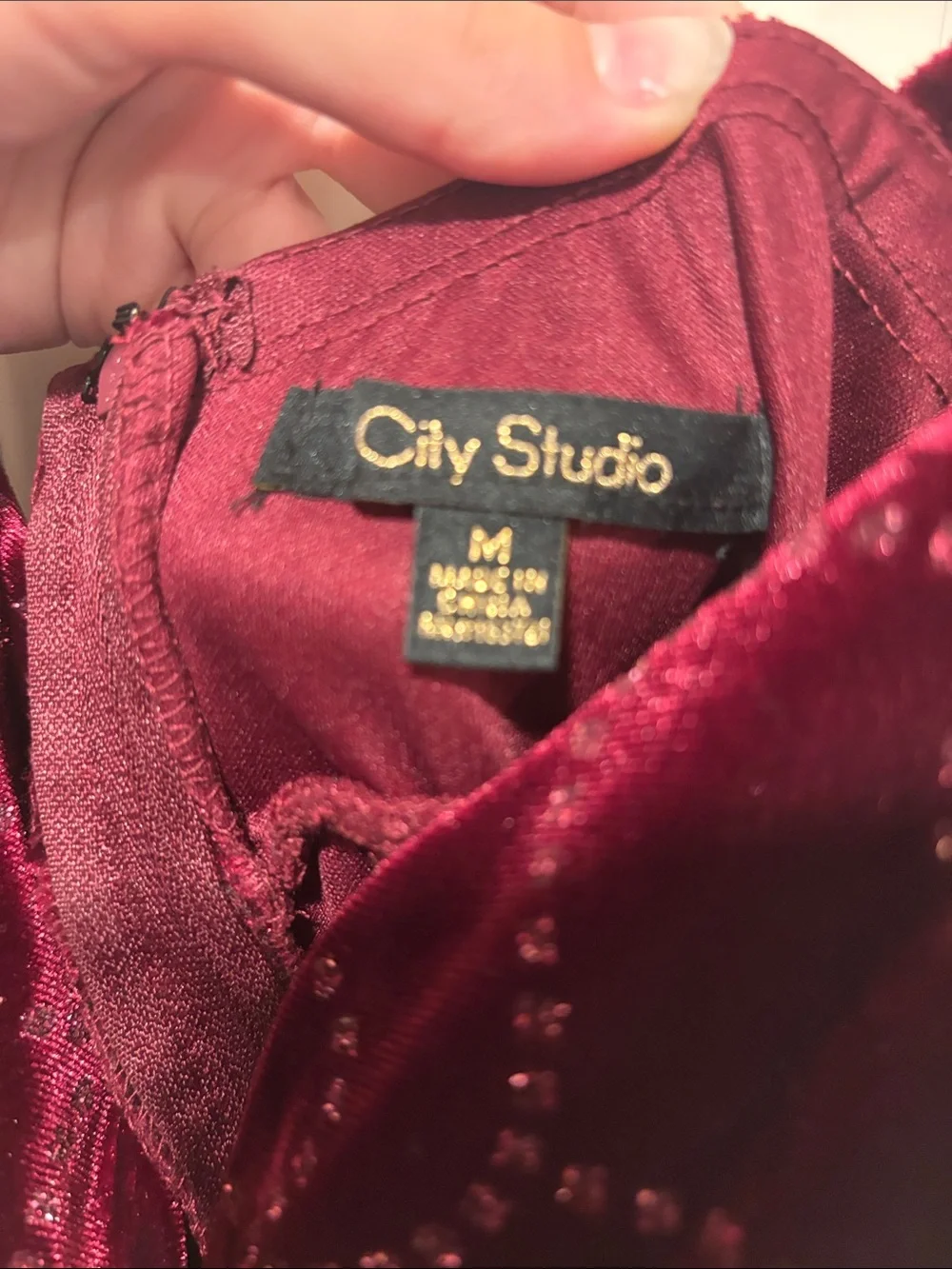 City Studio | Dresses | City Studio Deep Red Velvet Dress With Cowl ...